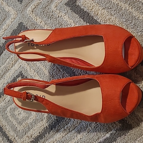 torrid | Shoes | Torrid Red Wedge Heels Size 7 | Poshmark